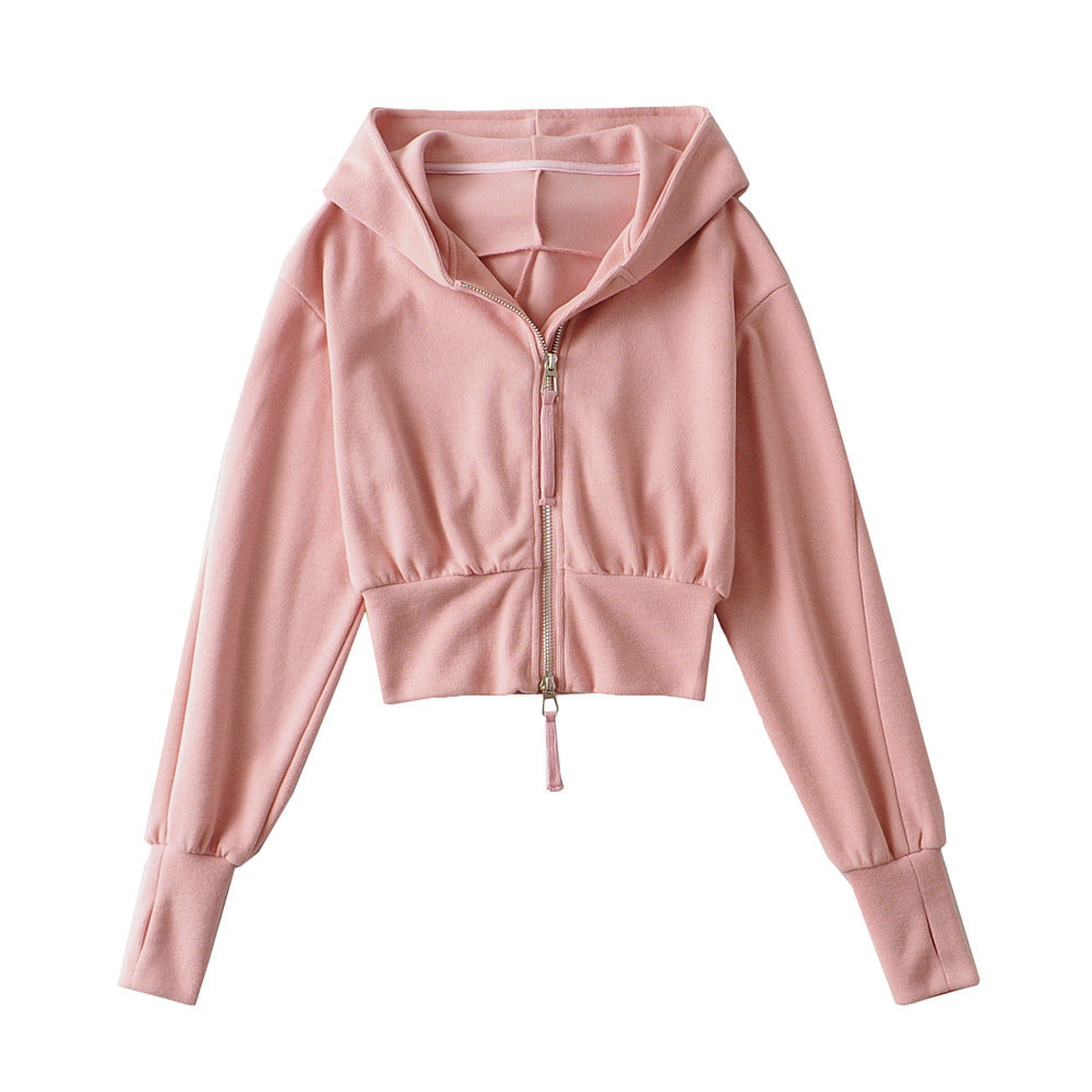 RESLEY™ - Chic Cropped Hooded Zipper Workout Jacket – Faye & Rose